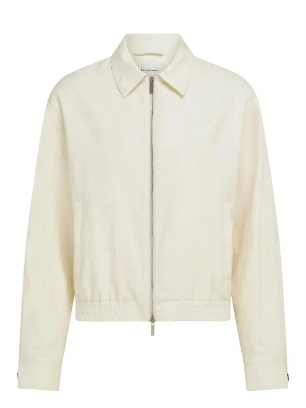 FERRAGAMO Linen Blouson - White