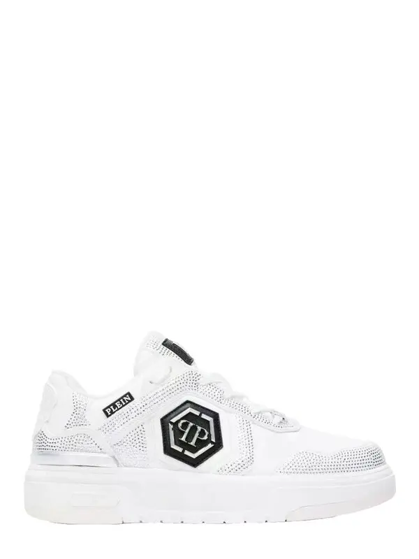 Philipp Plein Sk8r Rhinestone Low-top Sneakers - White
