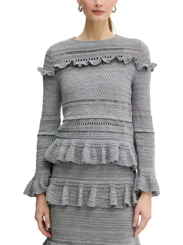 Luisa Spagnoli Martesana Ruffled Sweater - Grey