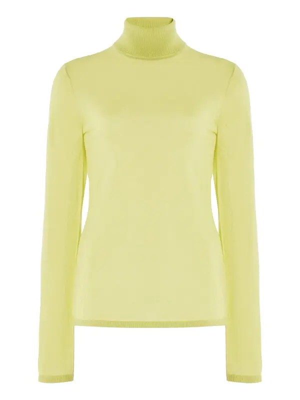 Gabriela Hearst Cashmere And Silk Knit Turtleneck - Lime Adamite