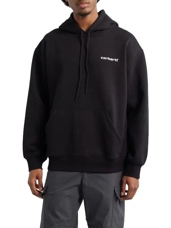 Carhartt Work In Progress Logo Hooded Sweatshirt - Black