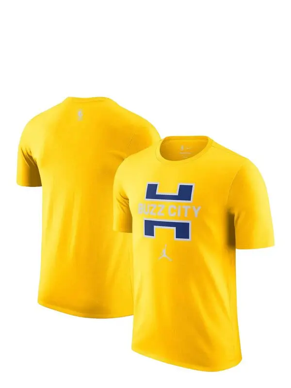 JORDAN BRAND Charlotte Hornets 2025/26 City Edition Remix Essential Logo T-shirt - Yellow