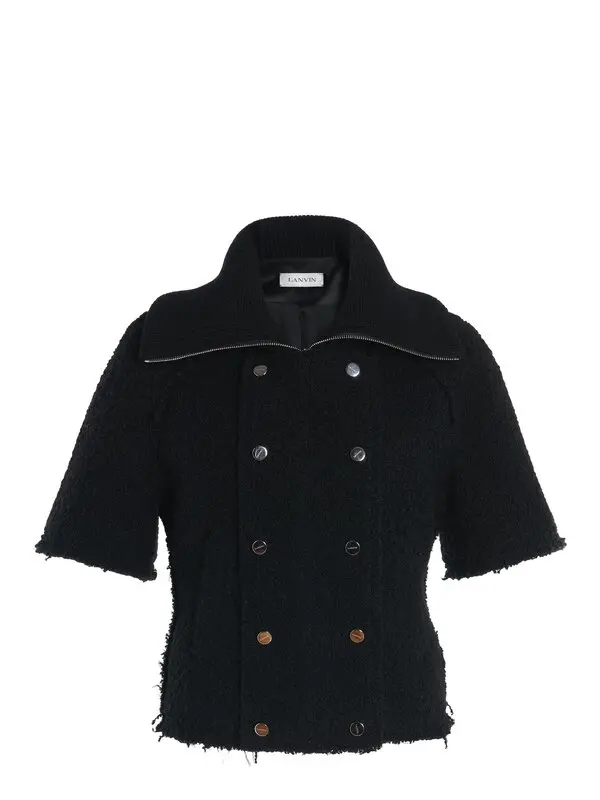 LANVIN Short-sleeve Wool-blend Jacket - Black