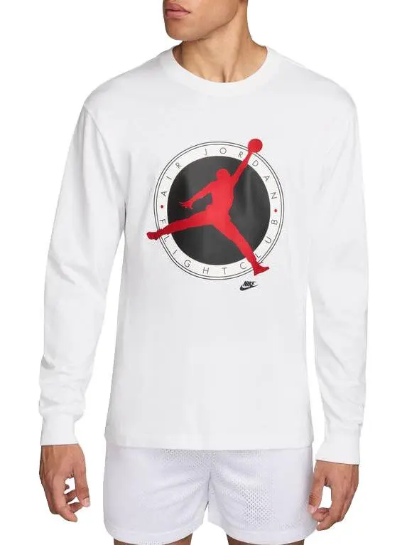JORDAN Mj Flight Club Long Sleeve Graphic T-shirt - White/university Red