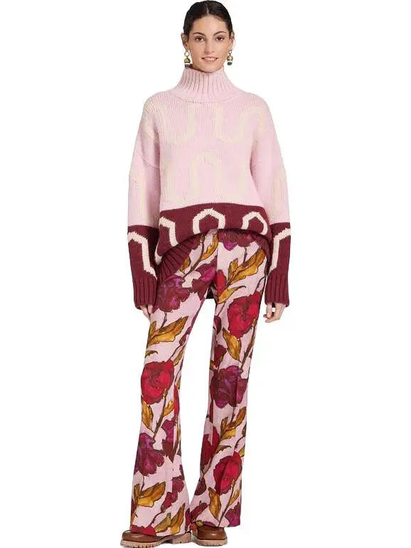 La DoubleJ Comber Two-tone Alpaca Blend Turtleneck - Multicolor
