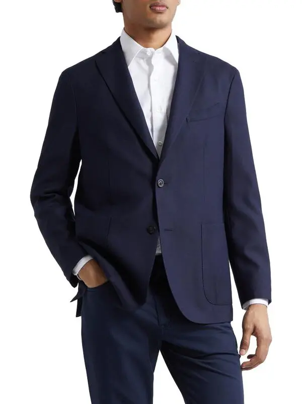 Boglioli K-jacket Virgin Wool Hopsack Sport Coat - Navy