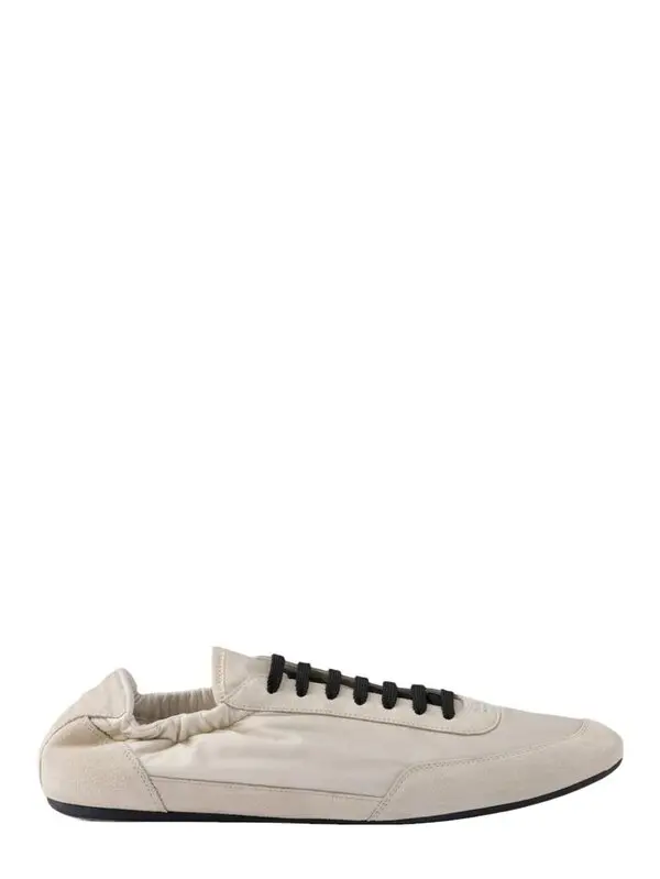 Prada Collapse Re-nylon And Suede Sneakers - Ivory