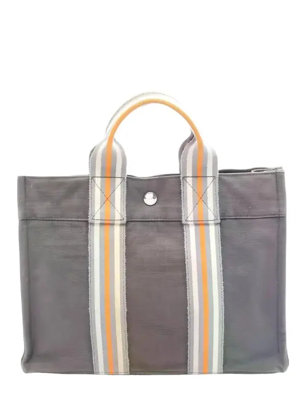Hermès 2000s Pm Fourre Tout Striped-detail Tote Bag - Grey