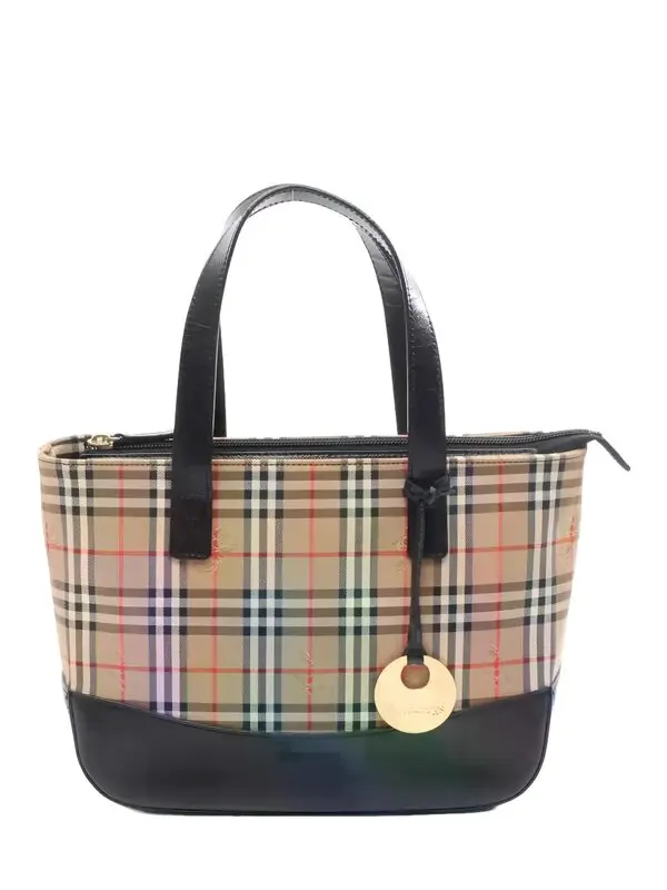Burberry 2010's Nova Check Leather Tote Bag - Neutrals