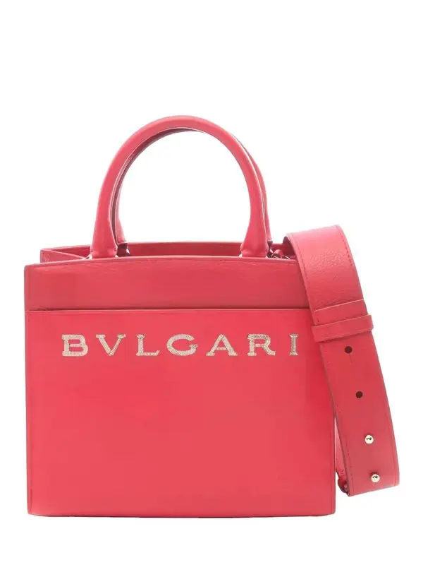 BVLGARI Leather Tote Bag - Red