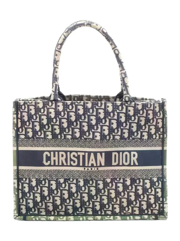 Dior 2000s Medium Oblique Book Tote Bag - Blue