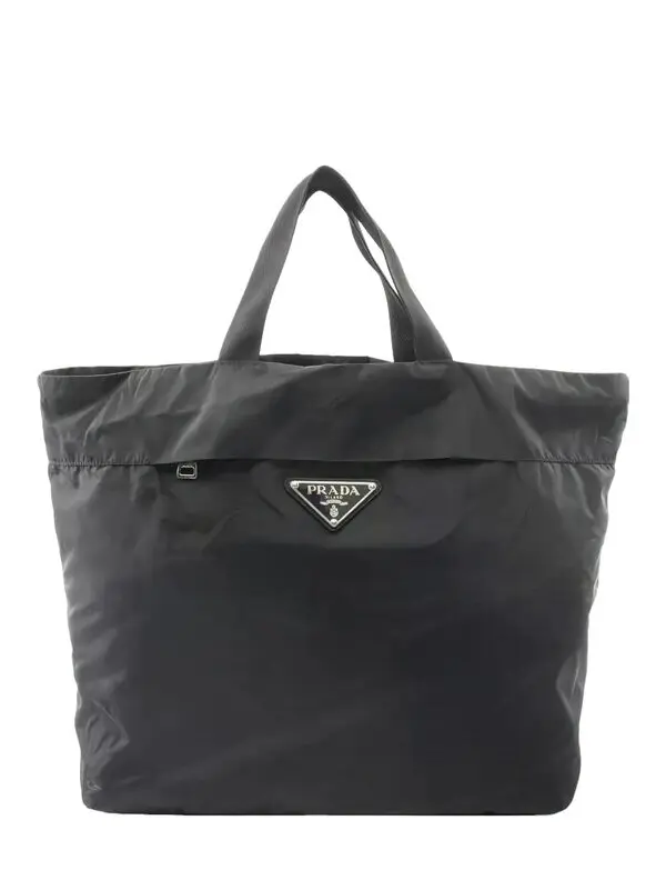 Prada 2000 Logo-plaque Tote Bag - Black