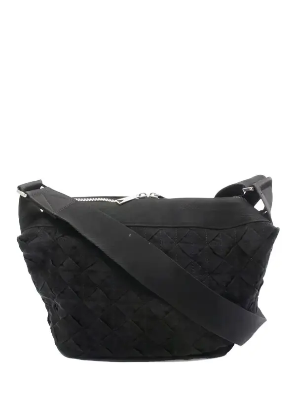 Bottega Veneta 2010s Intrecciato Webbing Shoulder Bag - Black