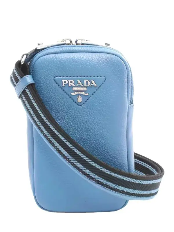 Prada 2010s Leather Shoulder Bag - Blue