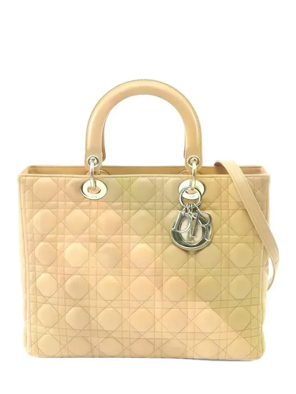 Dior Lady Canage-leather Handbag - Neutrals