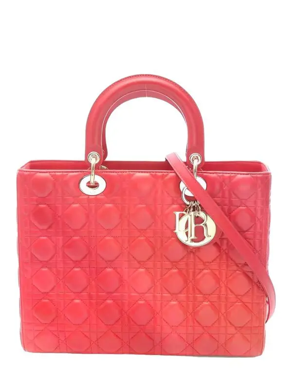 Dior 2010s Lady Canage-pattern Tote Bag - Red