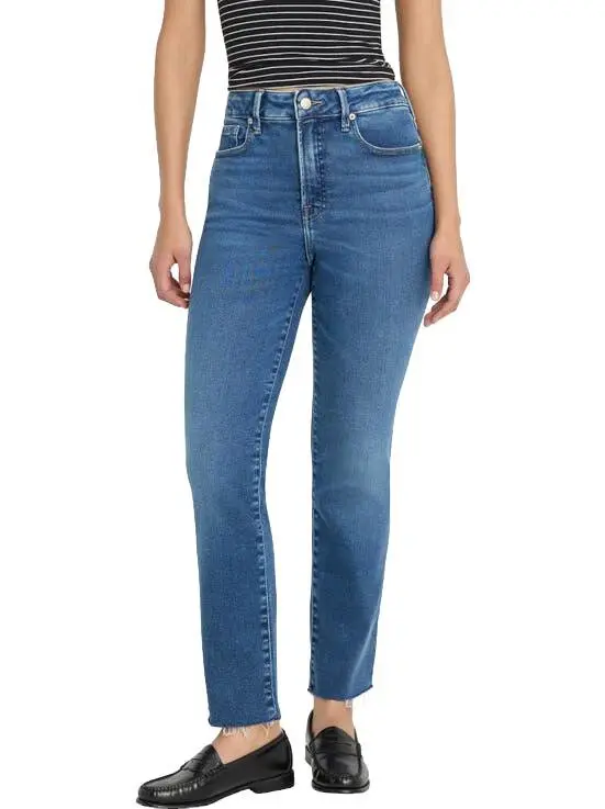 Good American Soft-tech Straight-leg Ankle Jeans - Indigo818