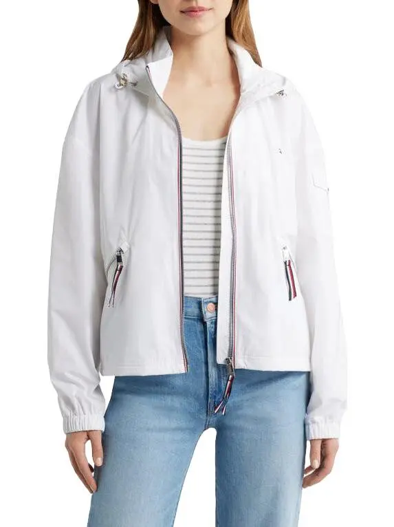 Tommy Hilfiger Hooded Windbreaker Jacket - White