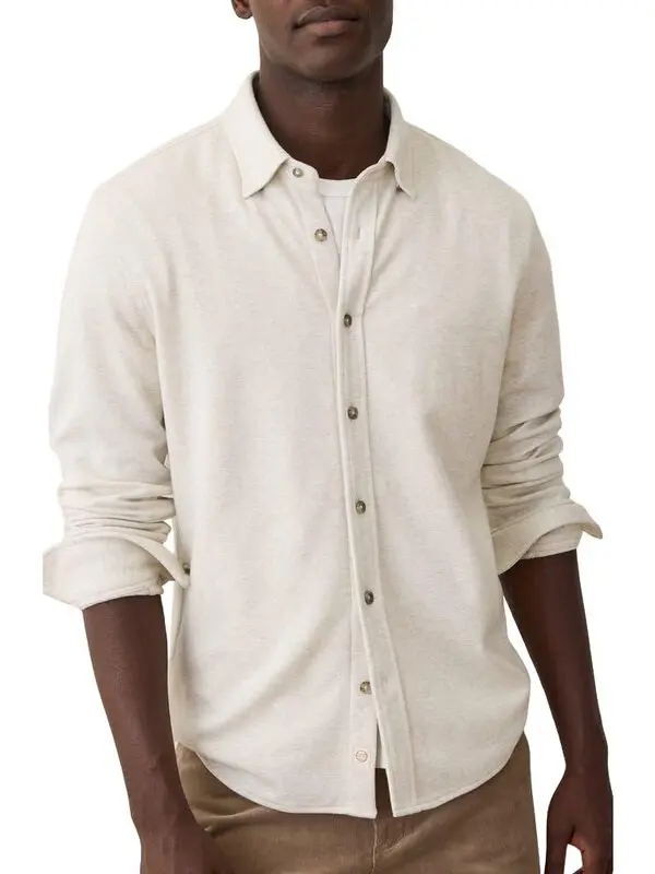 Marine Layer Pacifica Button-up Shirt - Oatmeal Heather
