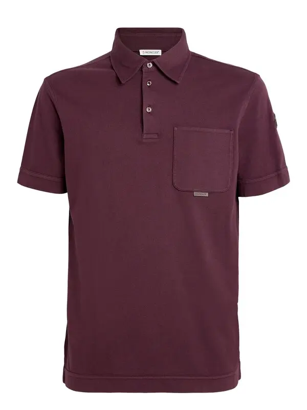 Moncler Cotton Polo Shirt - Burgundy