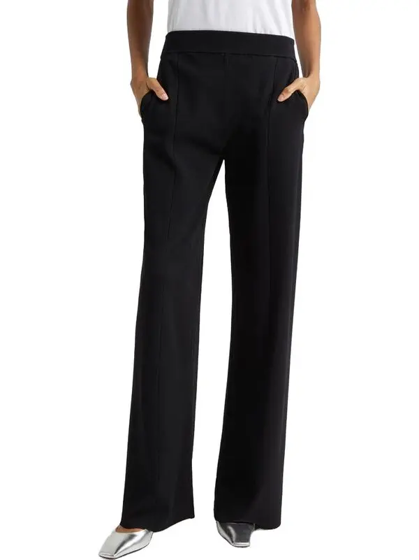 Stella McCartney Straight-leg Compact Knit Trousers - Black