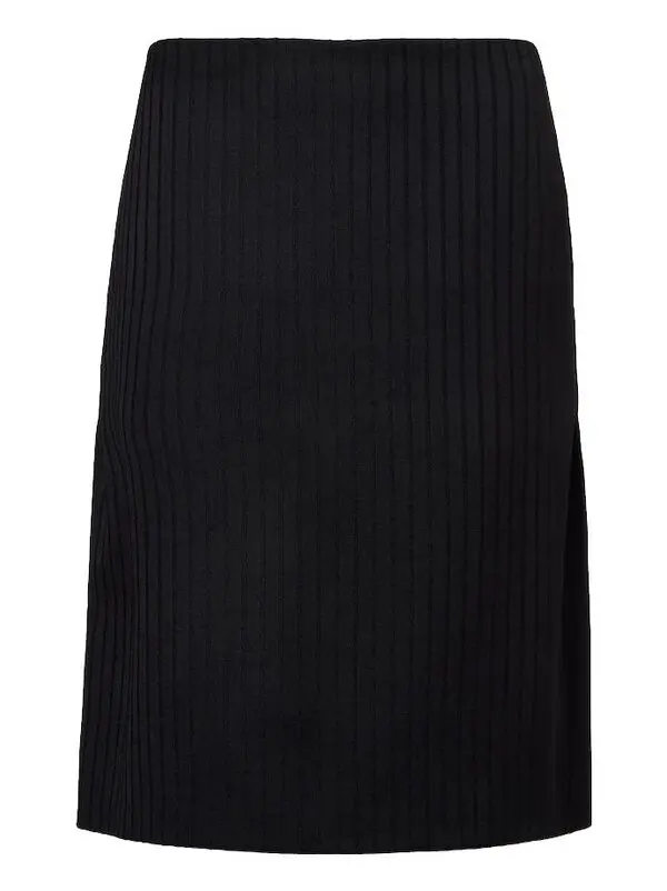 Calvin Klein Ribbed Knit Wool Miniskirt - Black