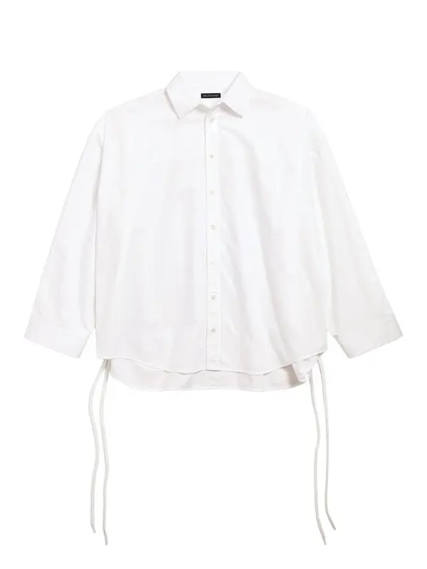 Balenciaga Cotton Poplin Lace-up Shirt - White