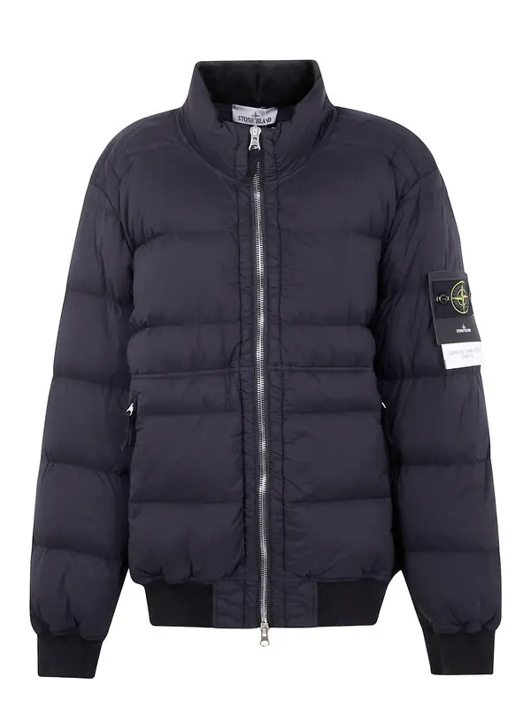 Stone Island Seamless Tunnel Nylon Down Tc Garment Dyed Bomber - Black