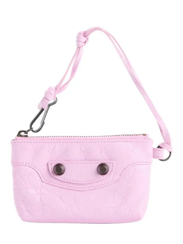 Balenciaga Le City Zip Pouch Leather Shoulder Bag - 5731 Bubbly Pink