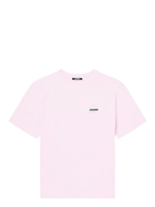 Jacquemus Logo-appliquéd Cotton-jersey T-shirt - Pink
