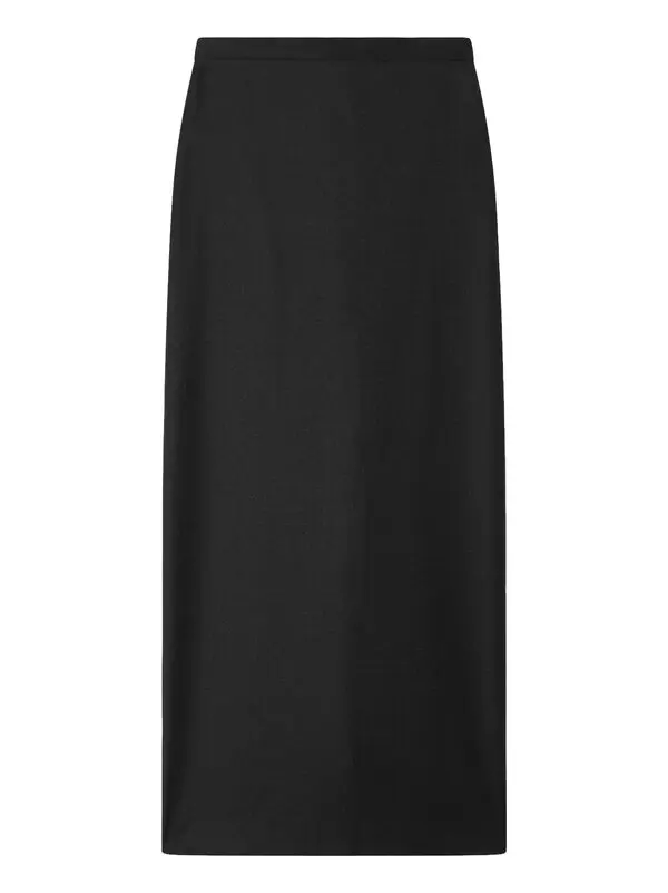 Loulou De Saison Cara Wool Midi Skirt - Black