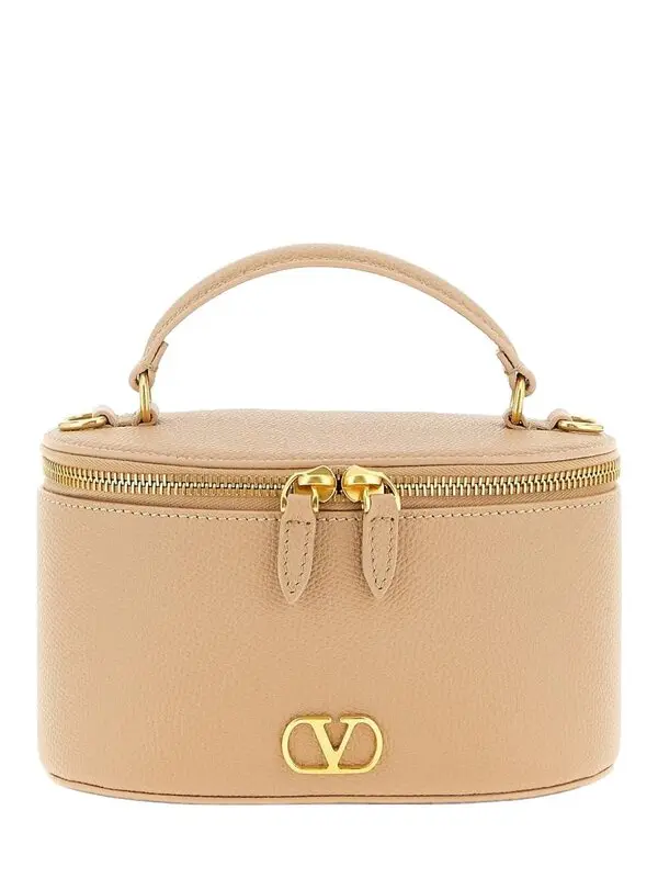 Valentino Garavani Vlogo Signature Leather Vanity Case - Pink