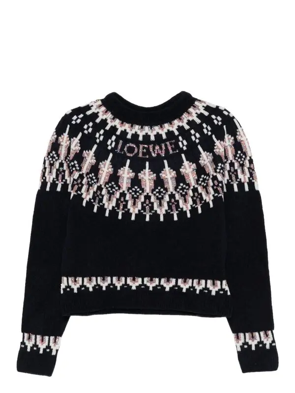 Loewe Wool Blend Crewneck Sweater - Blue