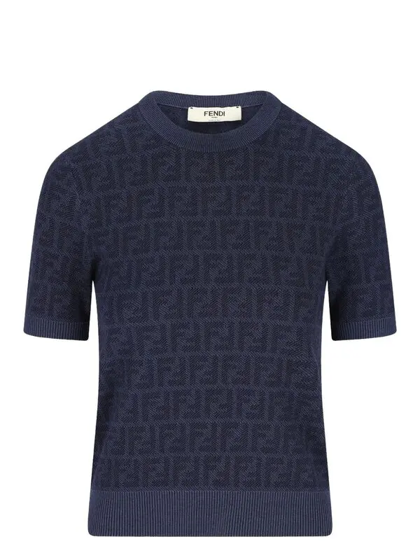 Fendi Ff Wool Sweater - Blue