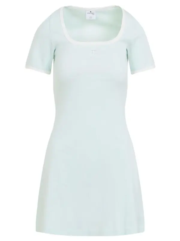 COURREGES Cotton Short Dress - Sky Blue
