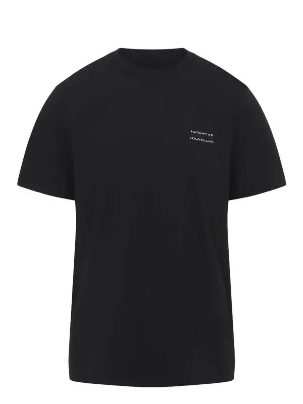 Moncler Logo Cotton T-shirt - Black