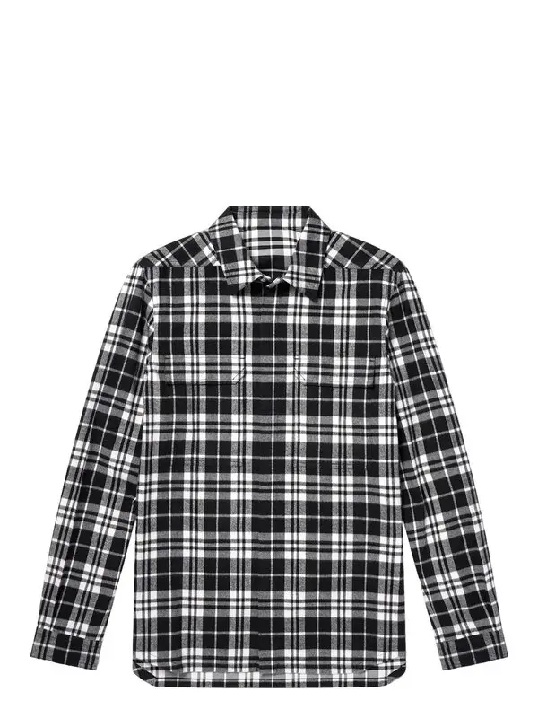 Rick Owens Checked Cotton-flannel Shirt - Black