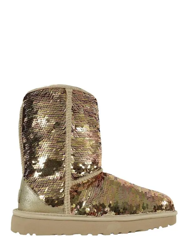 UGG Classic Short Sequin Boots - Gold