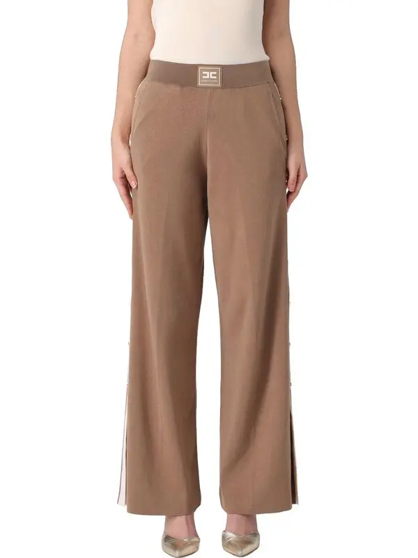 Elisabetta Franchi Wide Leg Pants - Beige