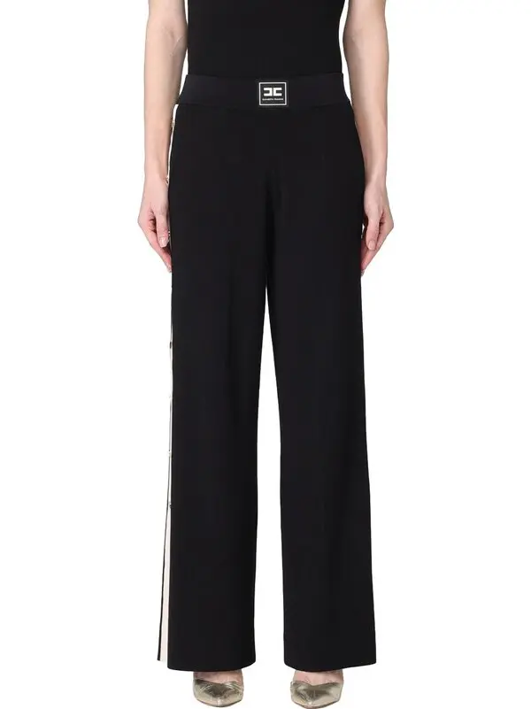 Elisabetta Franchi Wide Leg Pants - Black