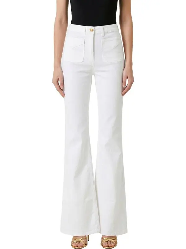 Elisabetta Franchi High-rise Flare Jeans - White