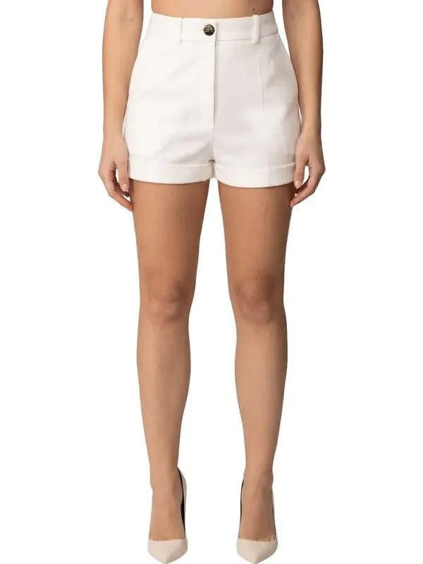 Elisabetta Franchi Cuffed Tailored Shorts - Ivory
