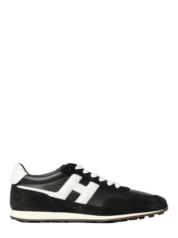 Hogan Leather Lace-up Sneakers - Black