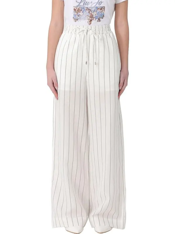Liu Jo Striped Wide-leg Trousers - White