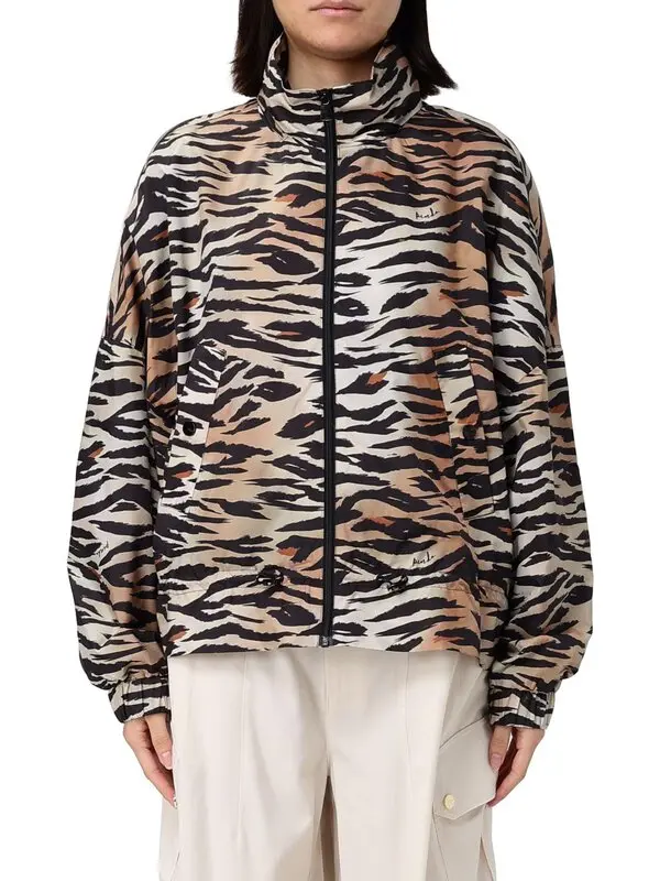 Pinko Zebra Print Polyester Windbreaker Jacket - Black