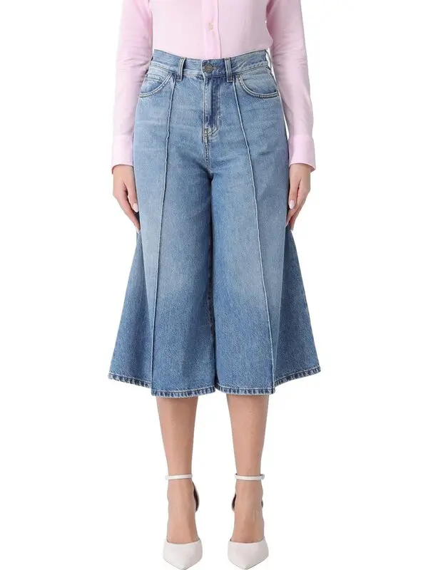 Pinko Cropped Wide Leg Jeans - Blue