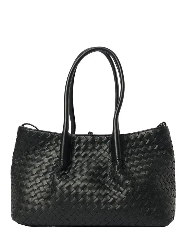 Bottega Veneta Woven Shoulder Bag - Black