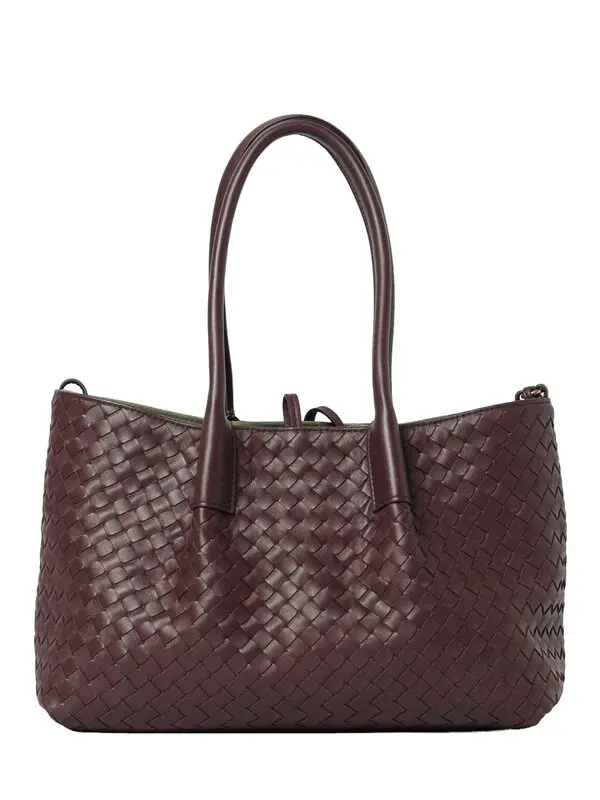 Bottega Veneta Woven Shoulder Bag - Wine
