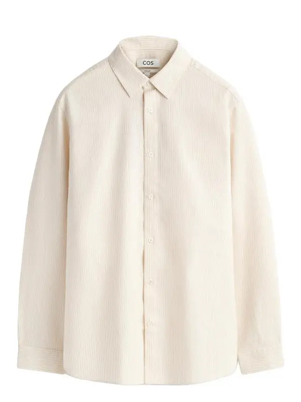Cos Striped Oxford Shirt - White