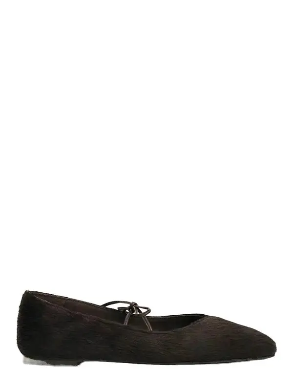 ALOHAS Sway Square Toe Tie Ballerina Flats - Brown